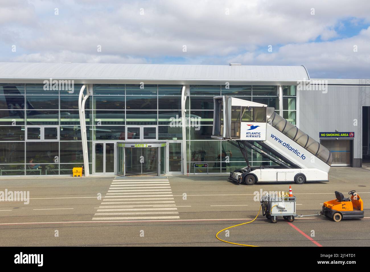 Sorvagur, Faroe Islands - 07 May 2018: View of the Vagar airport apron ...