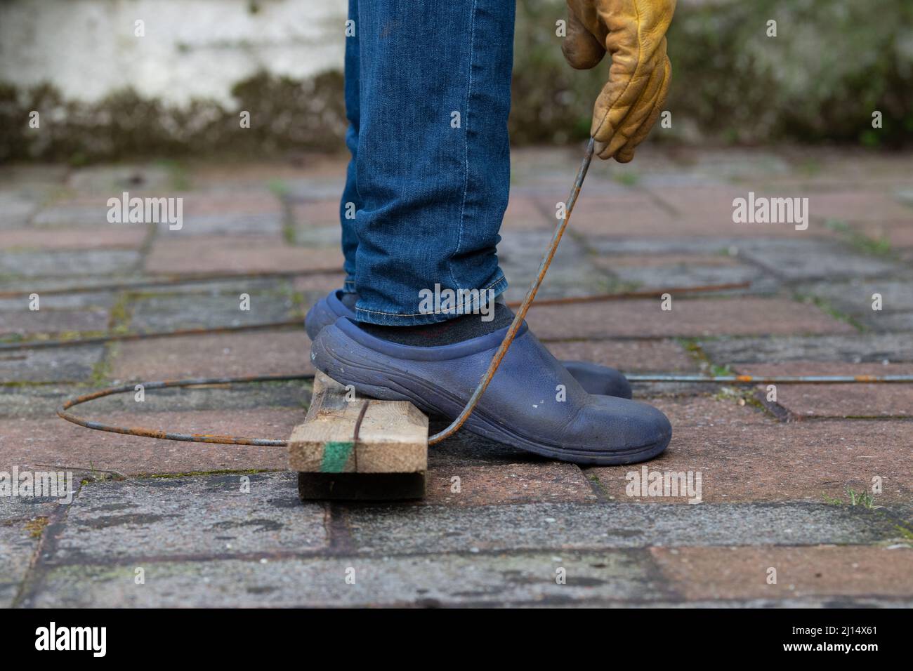 Plant supports - making metal plant supports by bending 6mm steel-rods ...