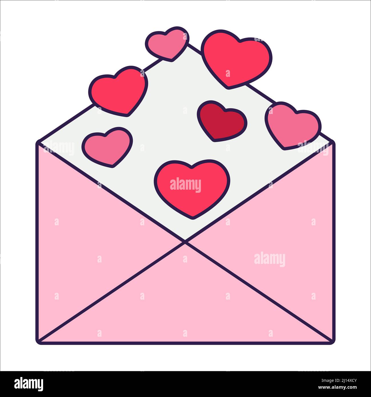 Isolated open letter hearts Stock Vector Images - Alamy
