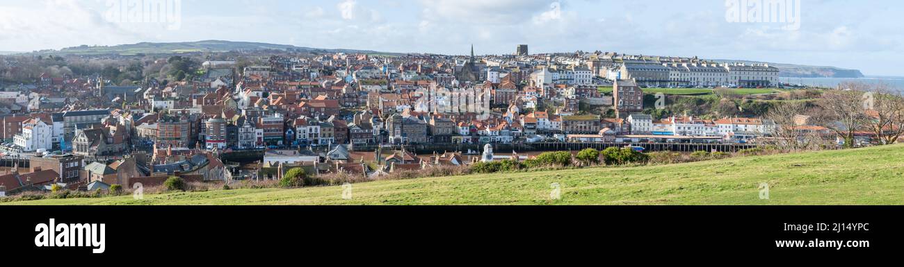 Panoramic photo of Whitby in North Yorkshire Stock Photo - Alamy