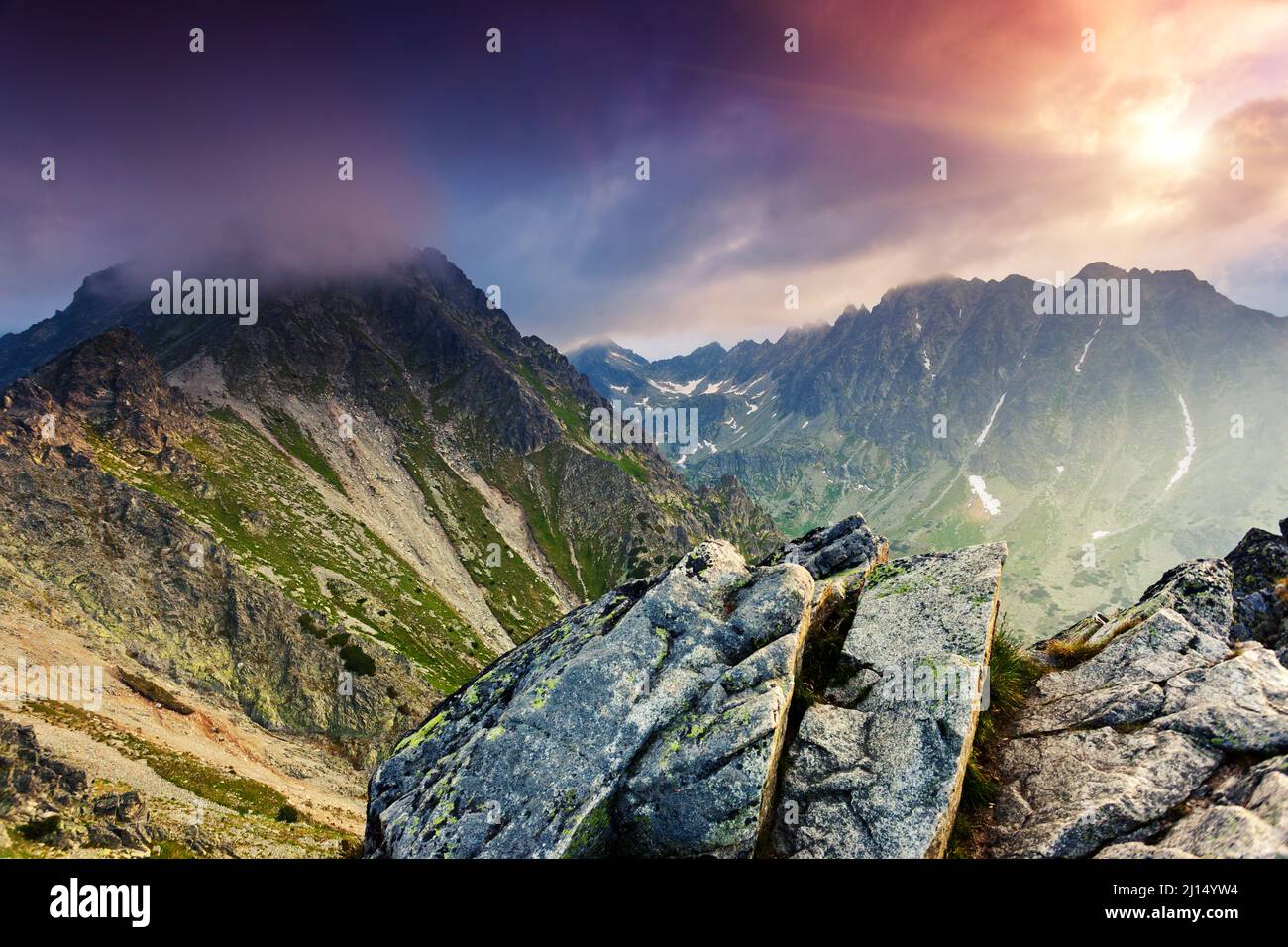 Beautiful view of mountain landscape in National Park High Tatra ...