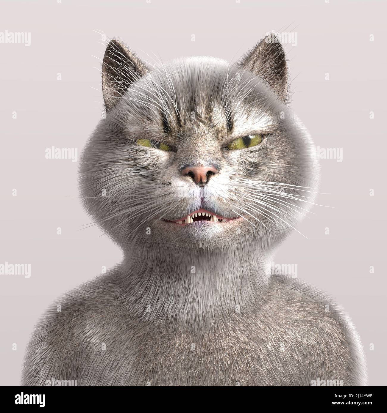 3D-illustration of a cute and cunning cartoon cat Stock Photo - Alamy