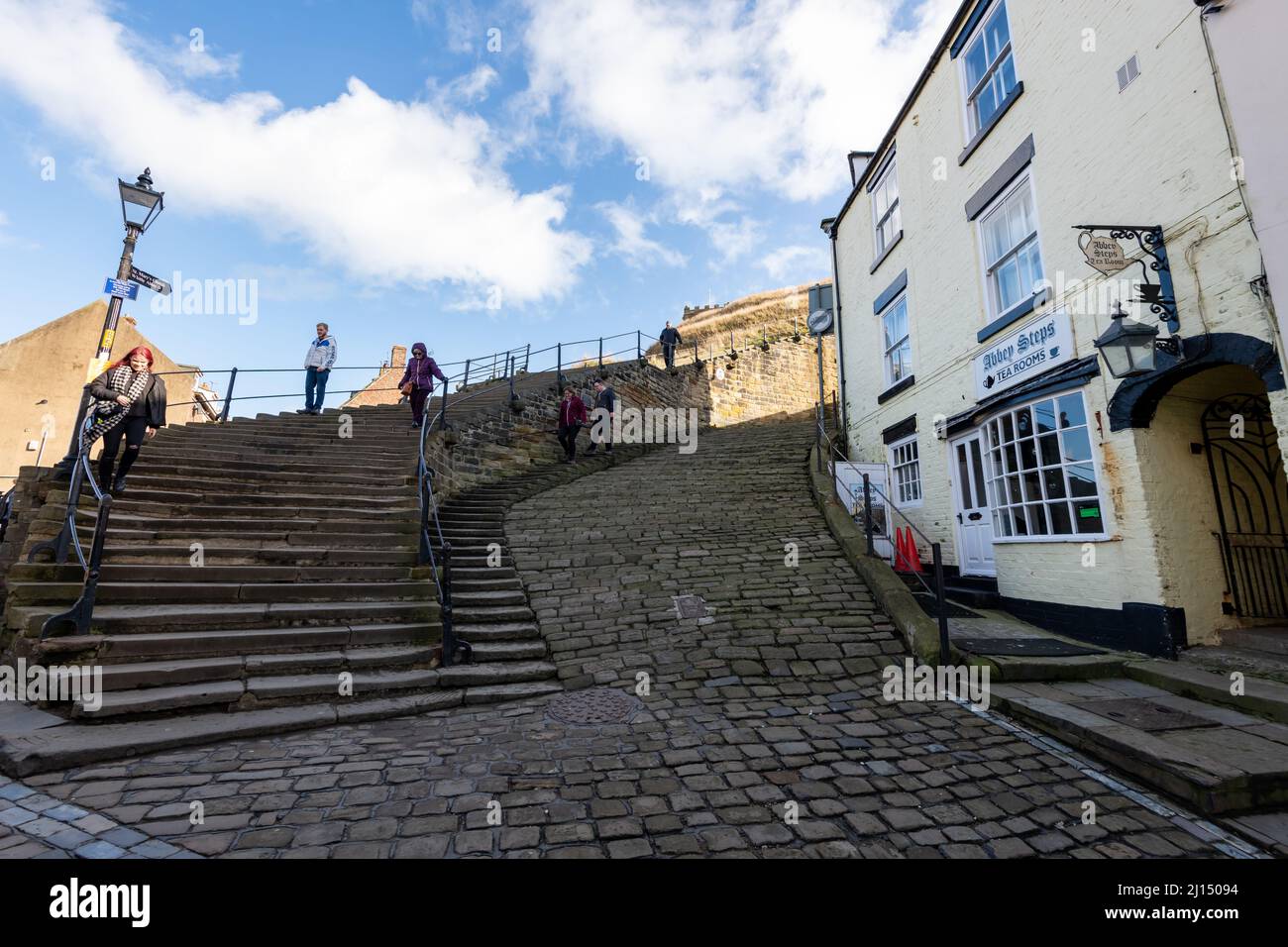The 199 steps in Whitby in North Yorkshire Stock Photo - Alamy