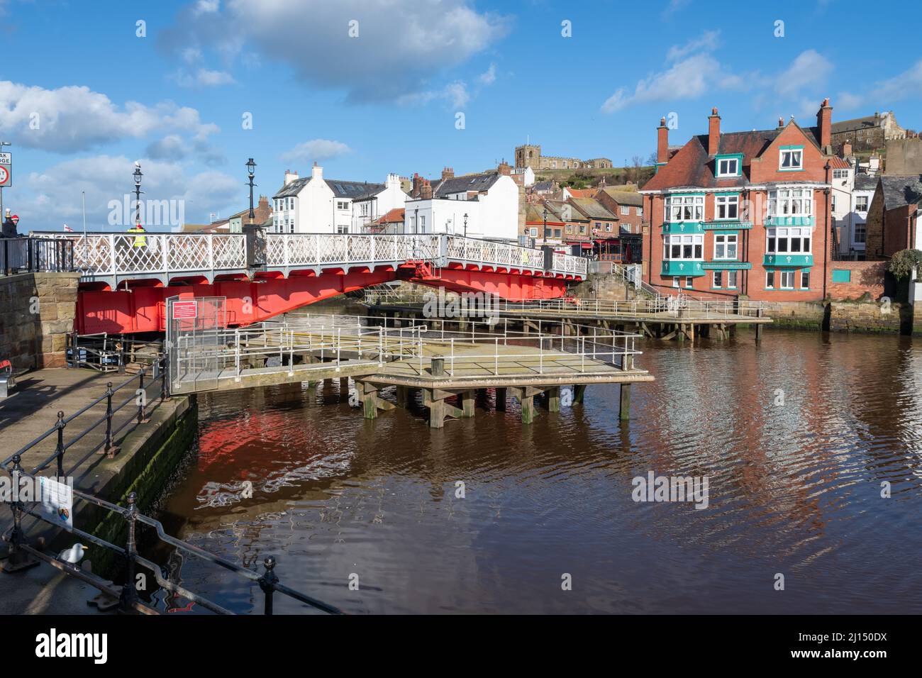 Whitby swing bridge on the river Esk in Whitby in North Yorkshire Stock ...