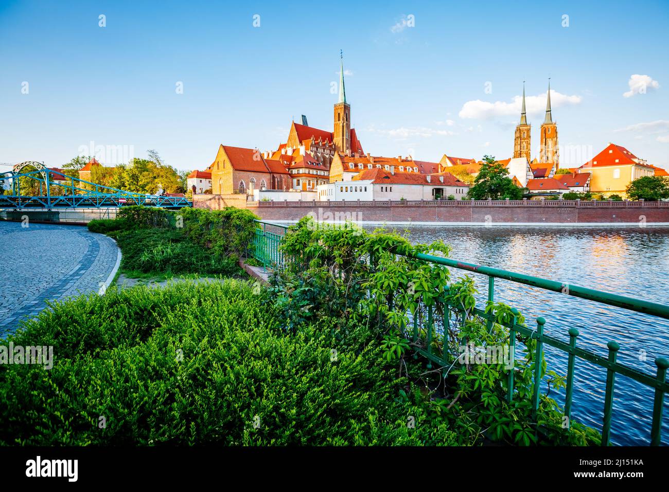 View of the ancient city Wroclaw. Picturesque scene. Location famous ...
