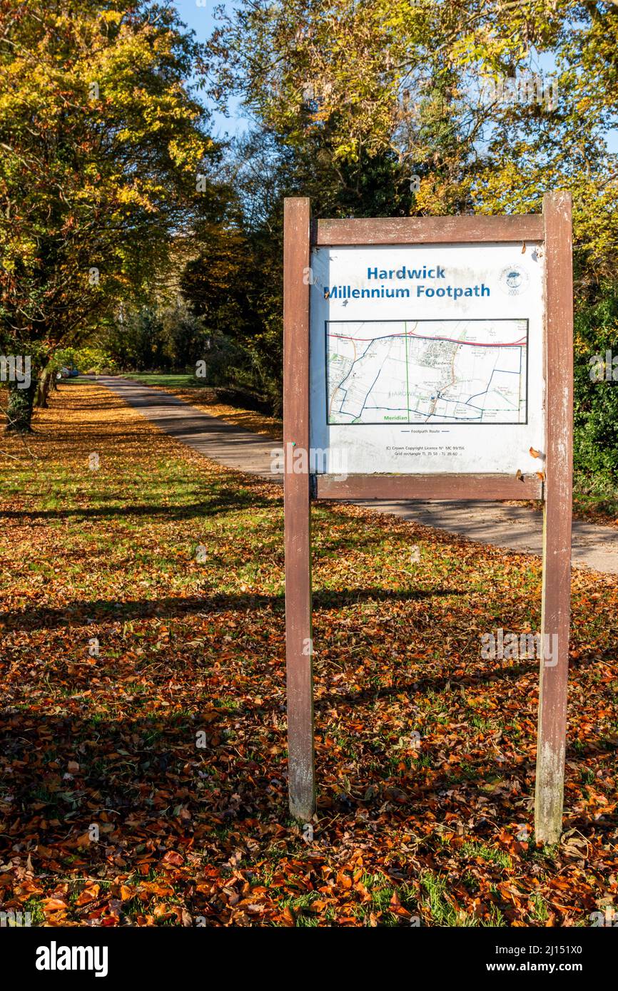 The map of the Hardwick Millennium Footpath at the beginning of the ...