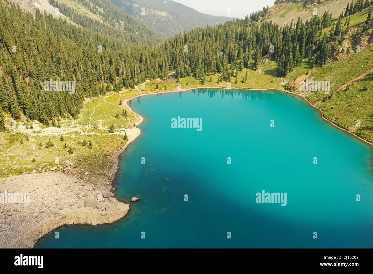 Beautiful scenery of the Kolsay Lakes in the Almaty region, Kazakhstan ...