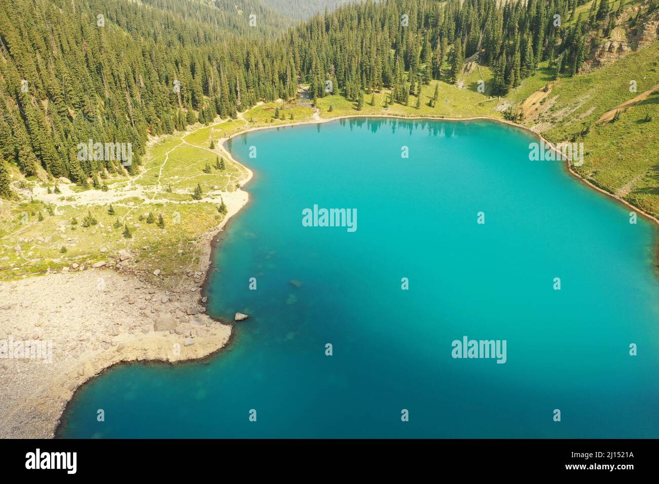 Beautiful scenery of the Kolsay Lakes in the Almaty region, Kazakhstan ...