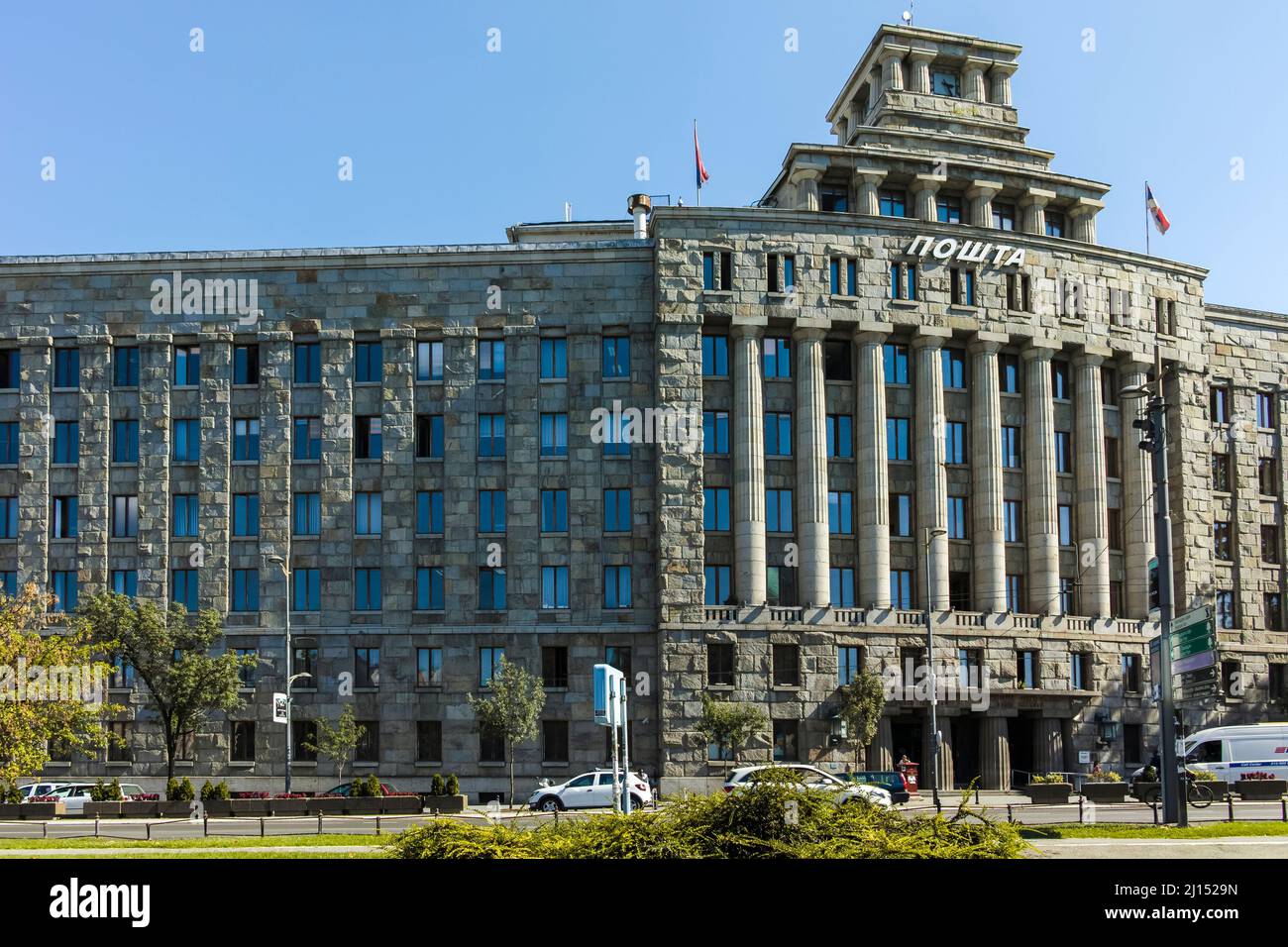 BELGRADE, SERBIA - AUGUST 12, 2019: Building of Central post Office at ...