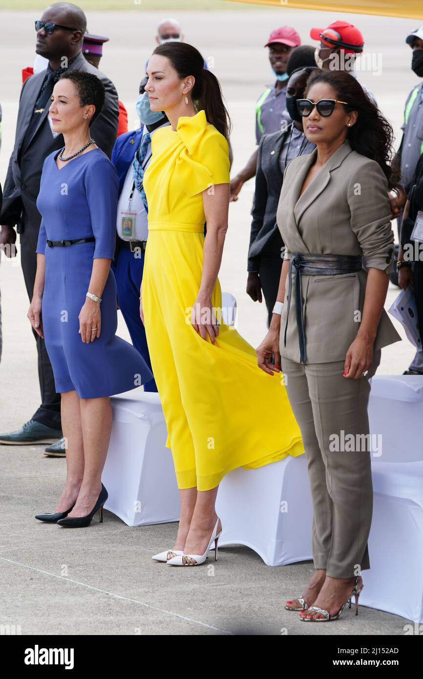 The Duchess of Cambridge arrives at Norman Manley International Airport ...