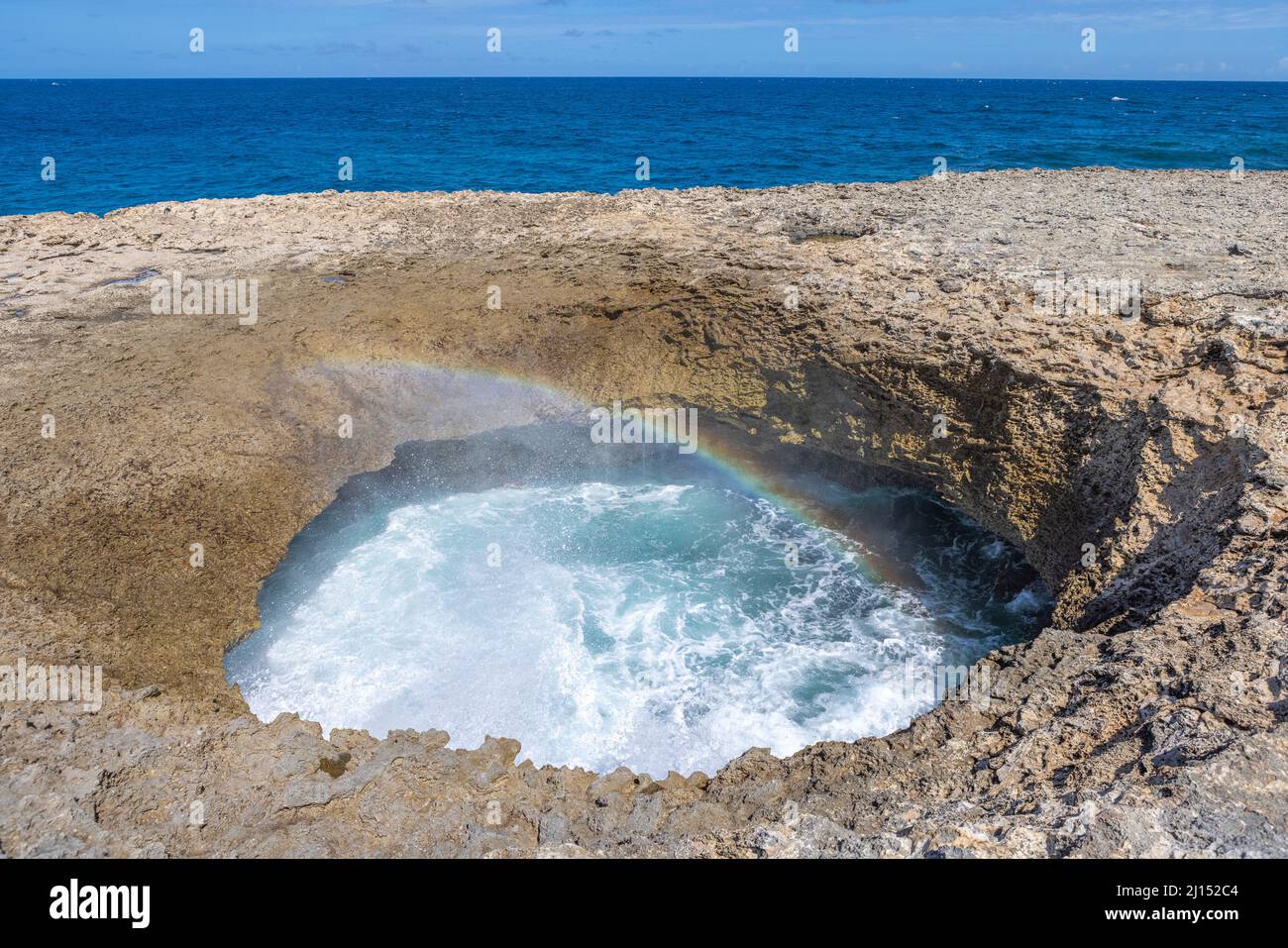 Watamula Hole - natural sight on the island Curacao in the Caribbean ...
