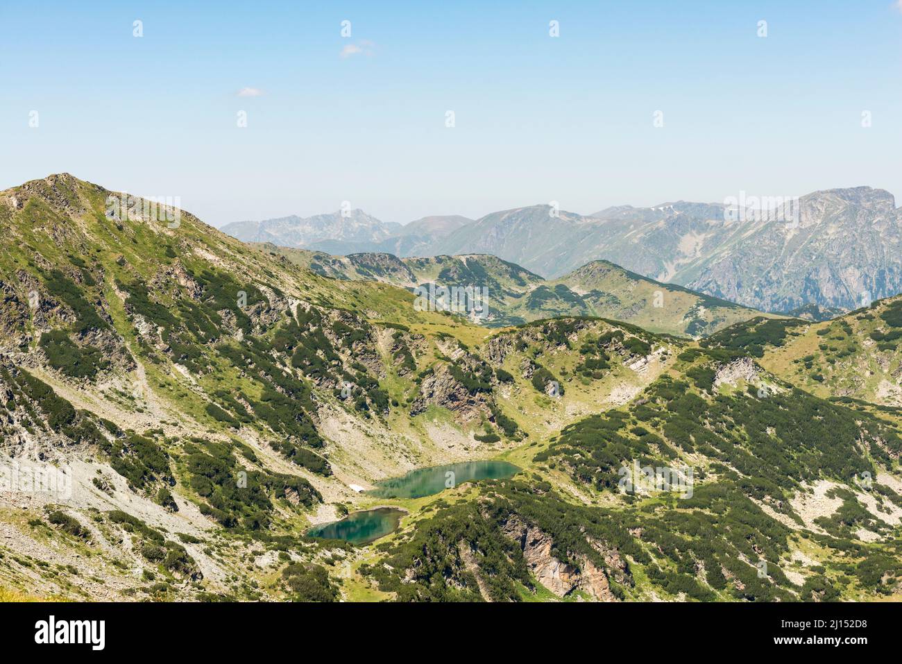 Bulgaria mountain landscape, view to the Devil's Lakes in Rila National ...