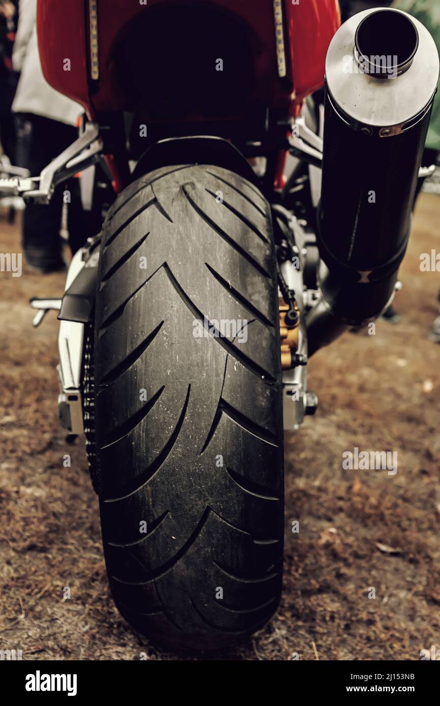 Motorcycle chopper detail rear hi-res stock photography and images - Alamy