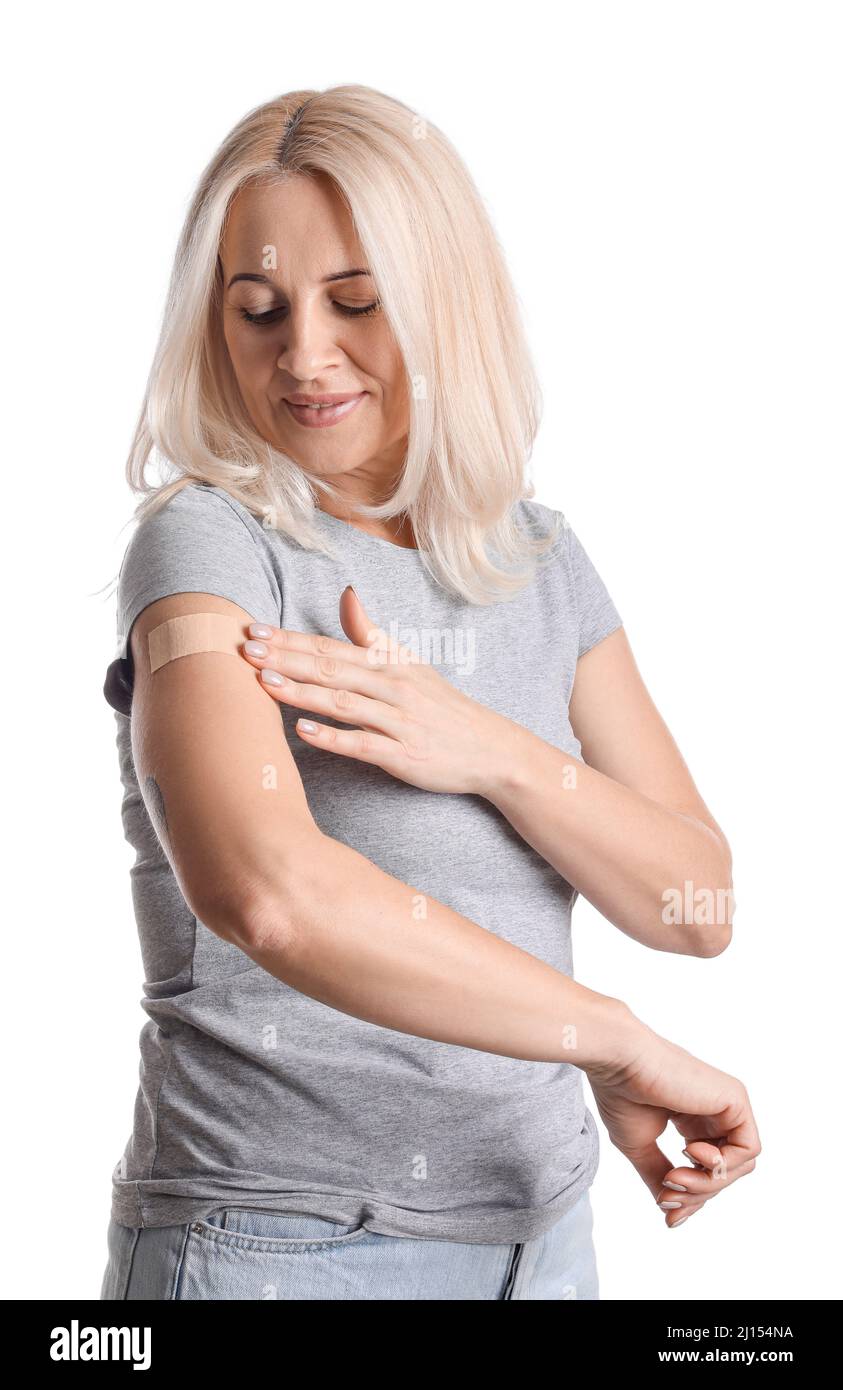Nicotine patch on arm nicotine hi-res stock photography and images - Alamy