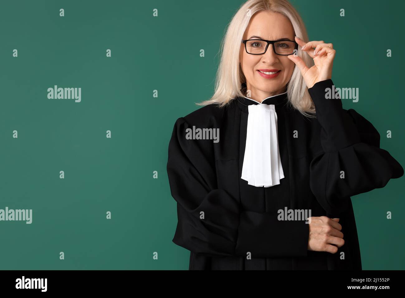 Woman in black judge robe hi-res stock photography and images - Alamy