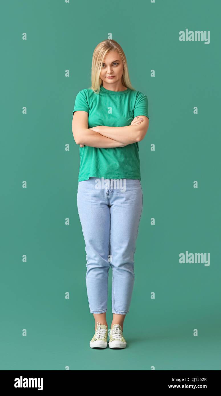 Girl crossed arms beautiful hi-res stock photography and images - Alamy