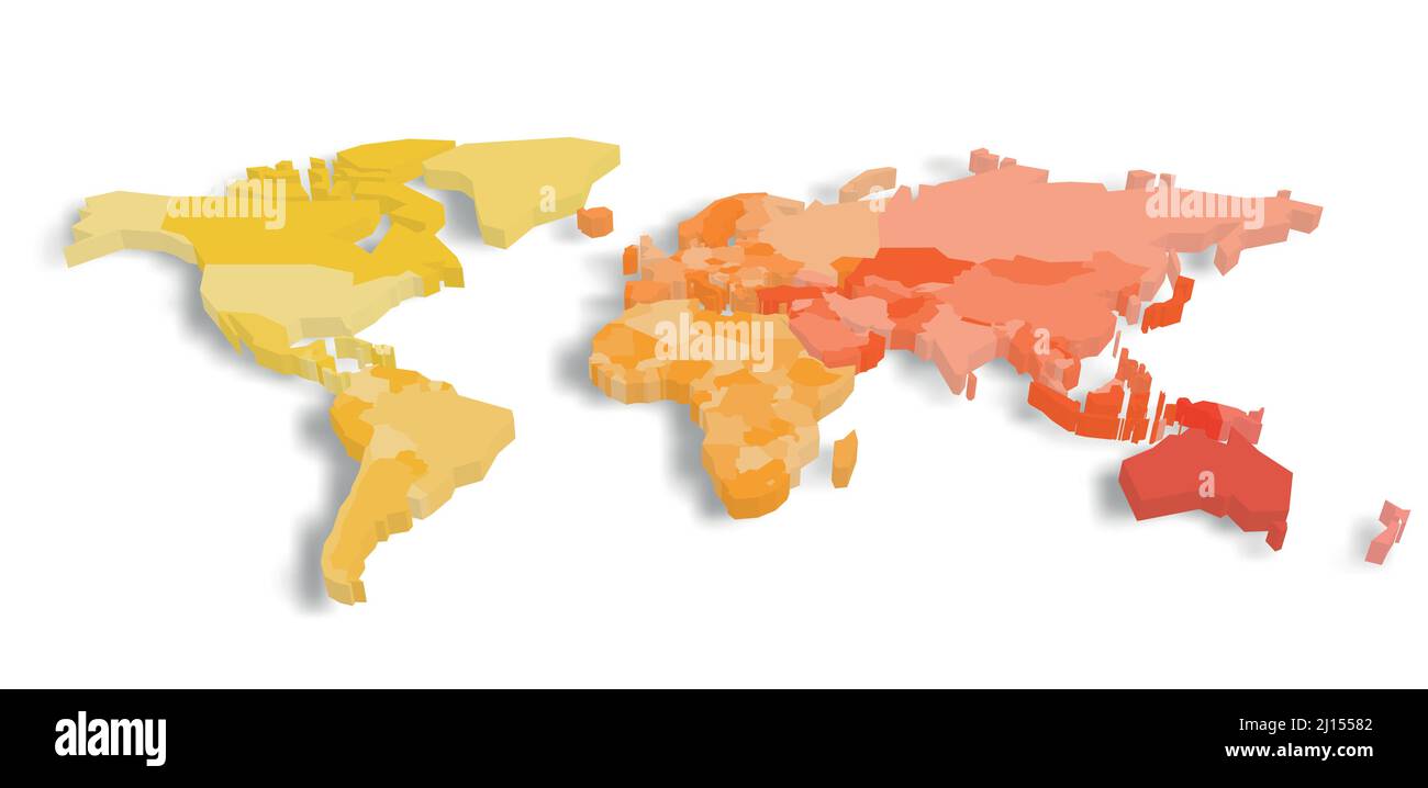 3D Colorful Vector Map of World Stock Vector Image & Art - Alamy