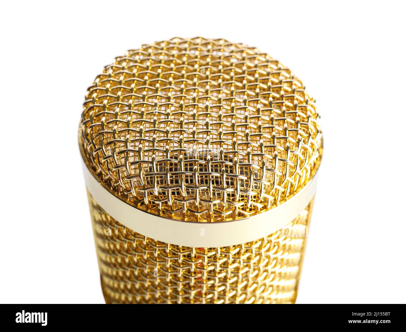 New modern microphone on white background, closeup Stock Photo - Alamy
