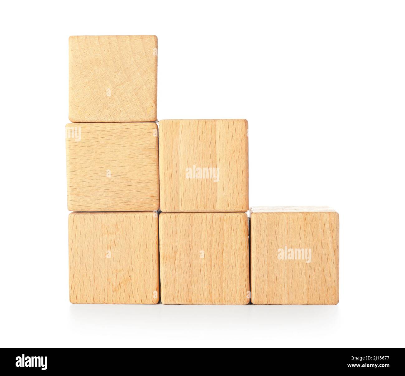 Wooden cubes isolated on white Stock Photo - Alamy