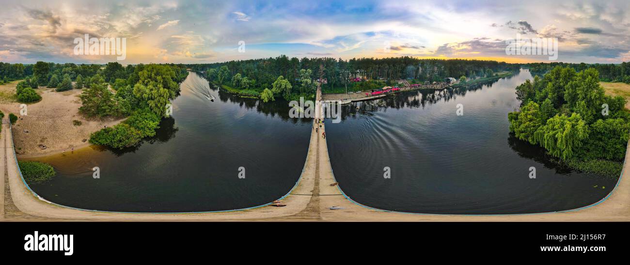 Aerial shot modern bridge over hi-res stock photography and images - Alamy