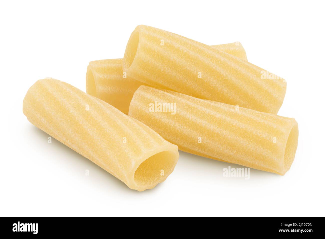 raw italian tortiglioni pasta isolated on white background with ...