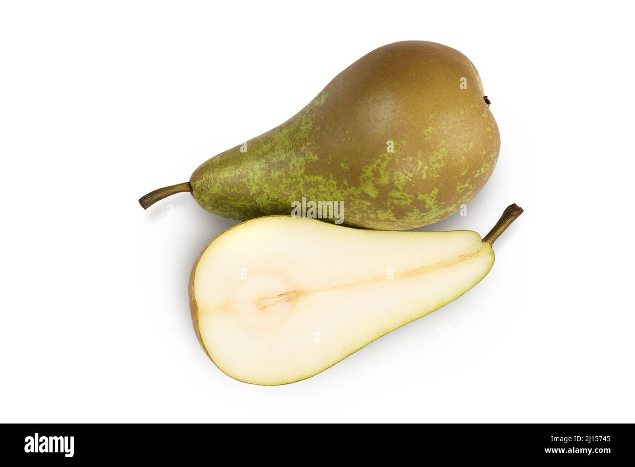 Green conference pear isolated on white background with clipping path ...