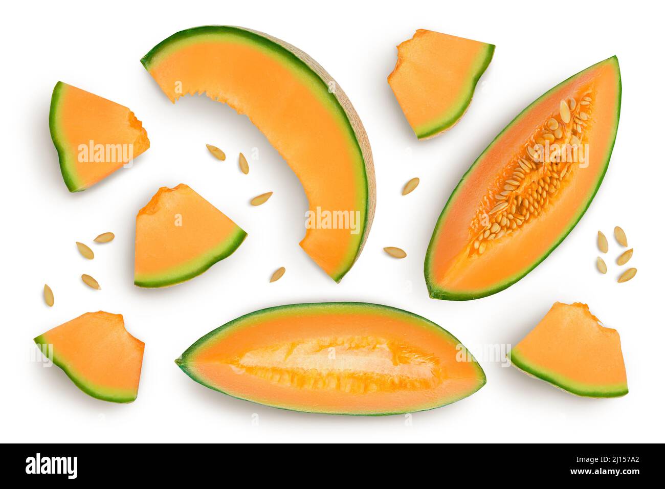Cantaloupe melon isolated on white background with clipping path and ...