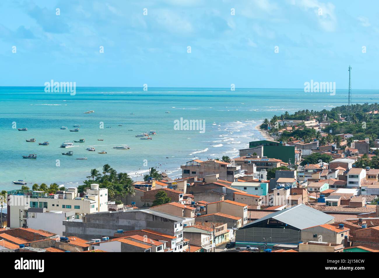 Maragogi, AL, Brazil - October 17, 2021: aerial view of the city and ...