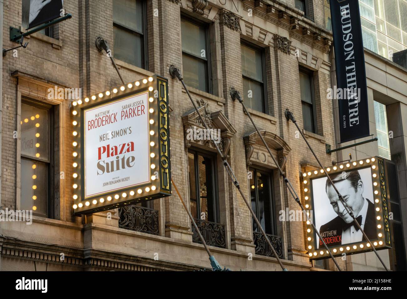 Hudson Theatre Marquee "Plaza Suite" at the Millennium Broadway Hotel ...