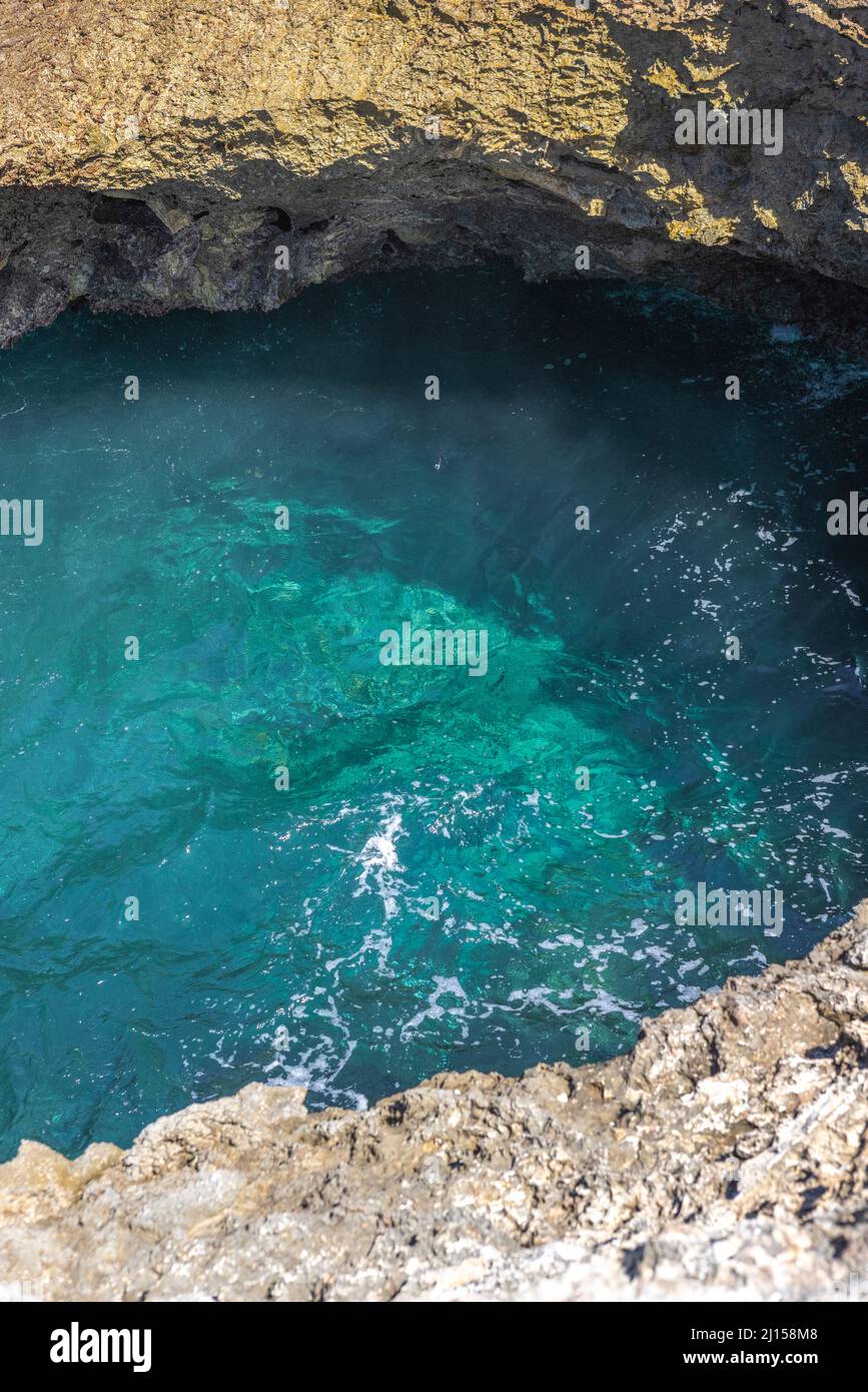 Watamula Hole - natural sight on the island Curacao in the Caribbean ...