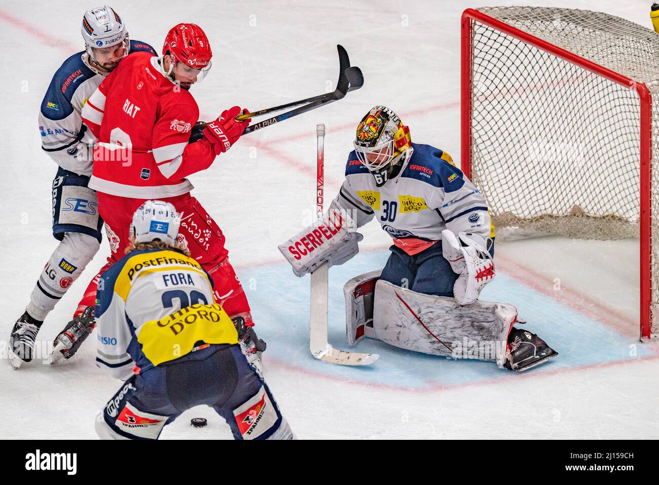 Lausanne, Vaudoise Arena, Switzerland. 22nd Mar, 2022: Janne Juvonen ...