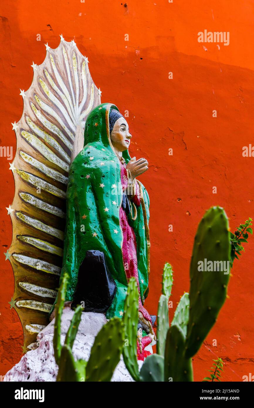 Statue of Our Lady of Guadalupe, Muna, Yucatan, Mexico Stock Photo - Alamy