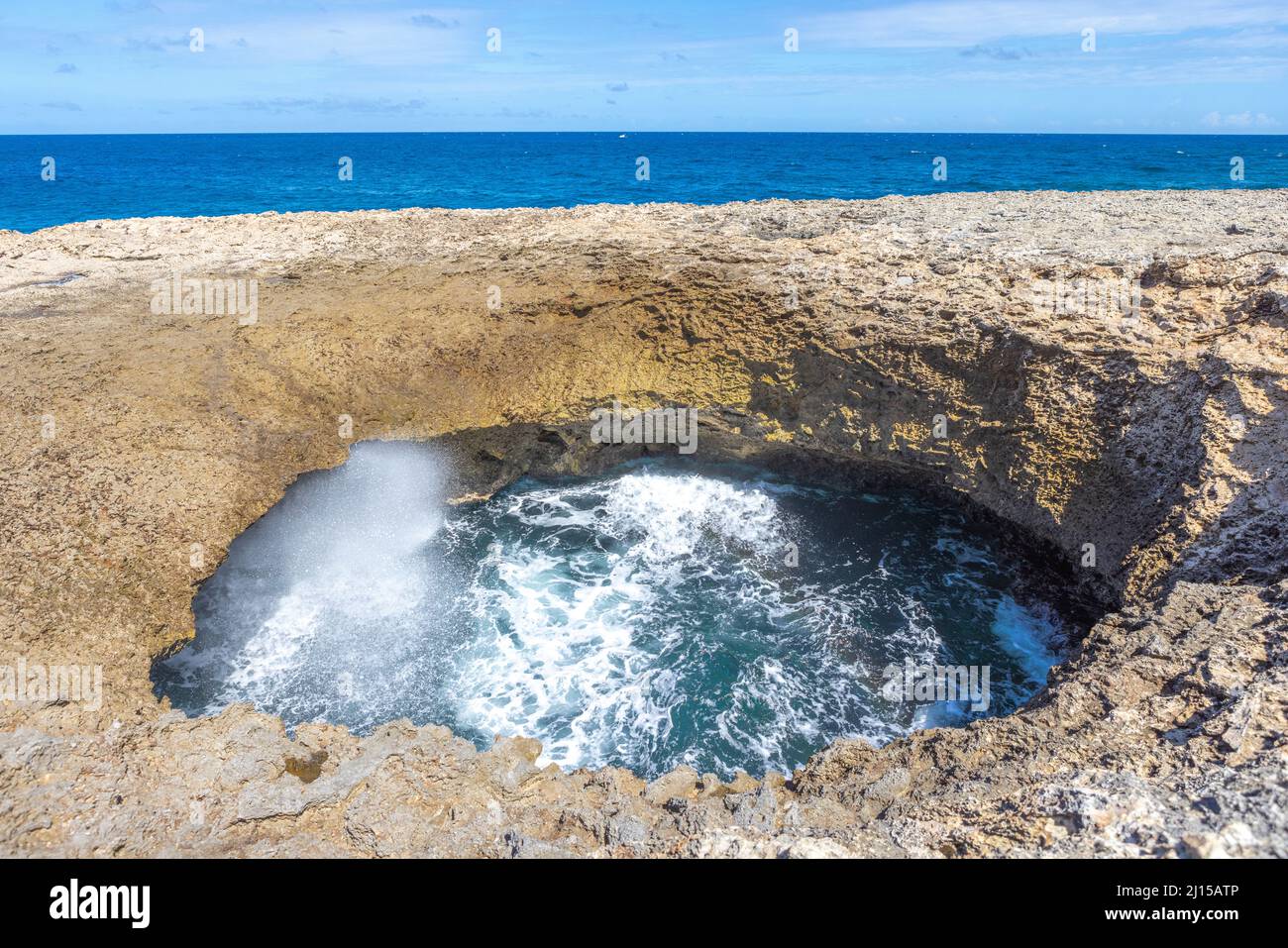 Watamula Hole - natural sight on the island Curacao in the Caribbean ...