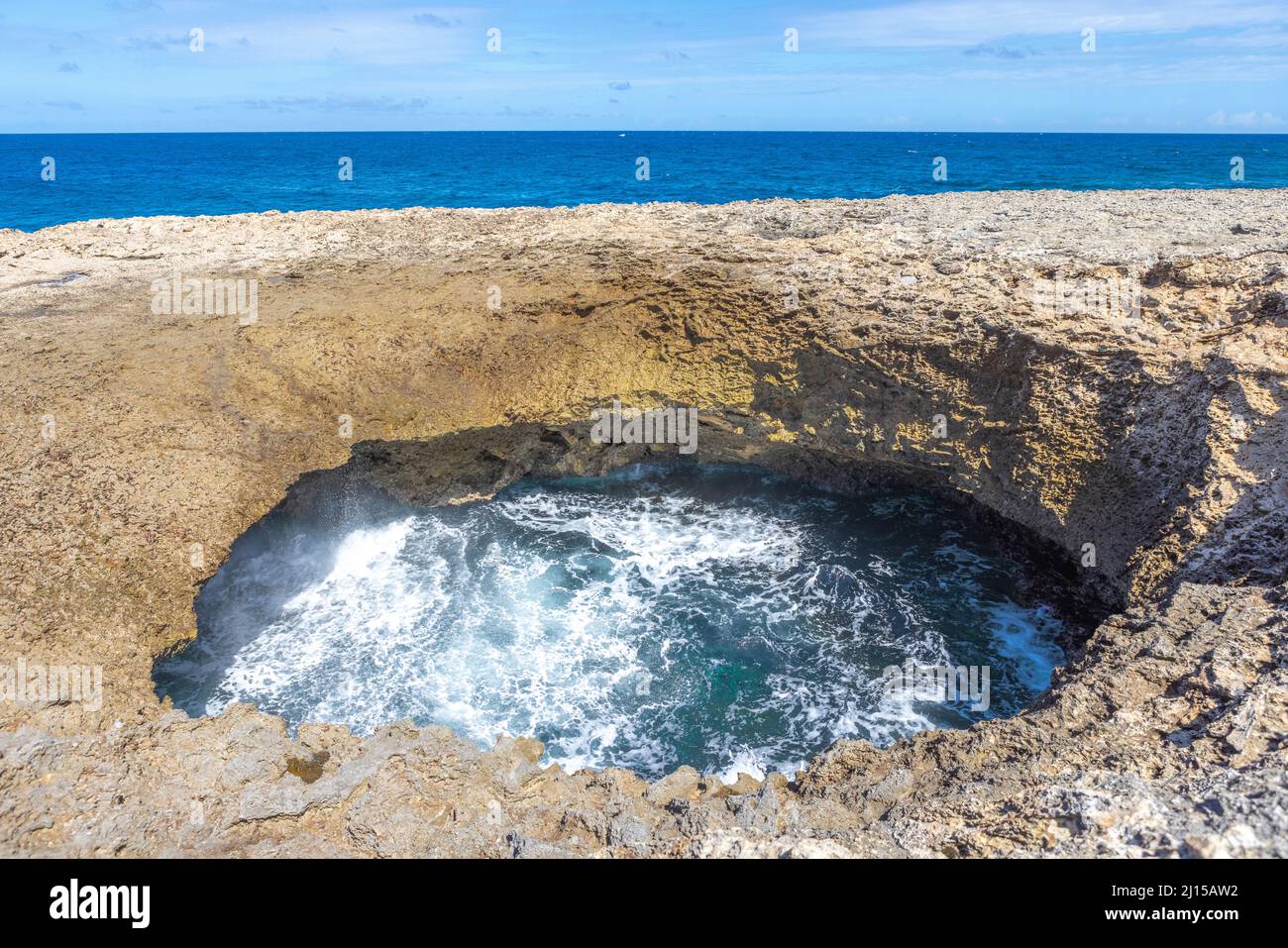 Watamula Hole - natural sight on the island Curacao in the Caribbean ...