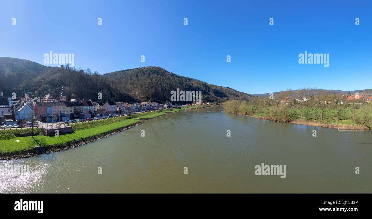 landscape of river main with village of Freuden- and Collenberg Stock ...