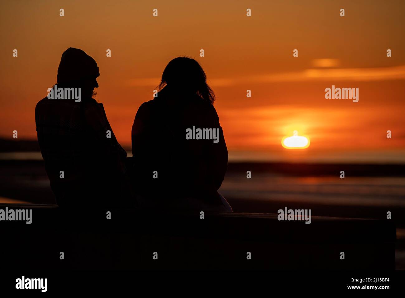 A spectacular sunset viewed from Margate beach in Kent Stock Photo - Alamy