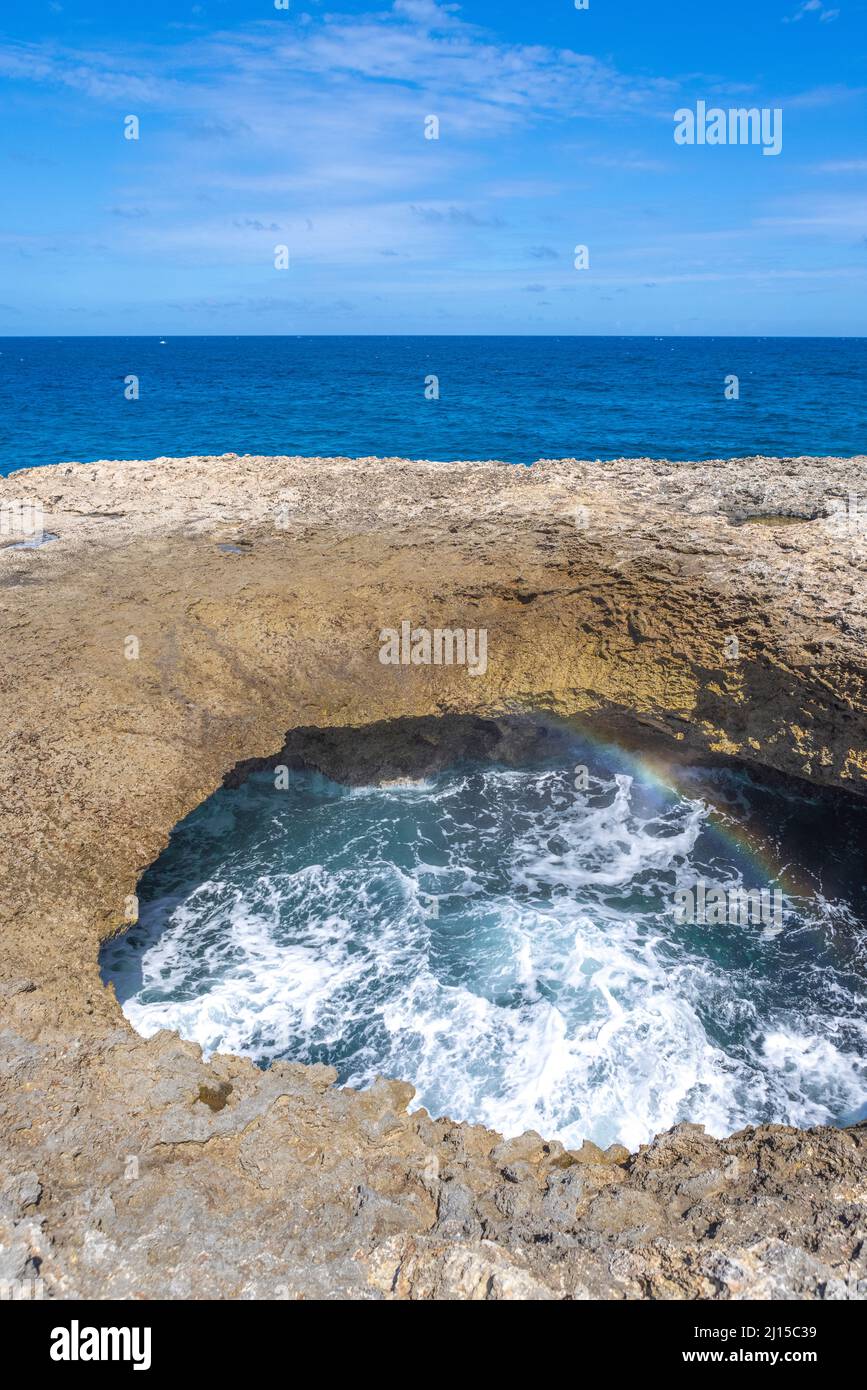 Watamula Hole - natural sight on the island Curacao in the Caribbean ...