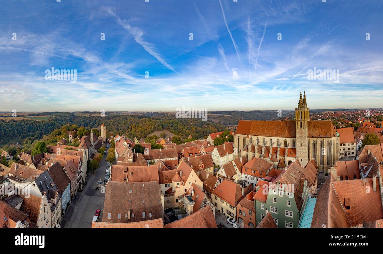 scenic aerial view of Rothenburg ob der Tauber Stock Photo - Alamy