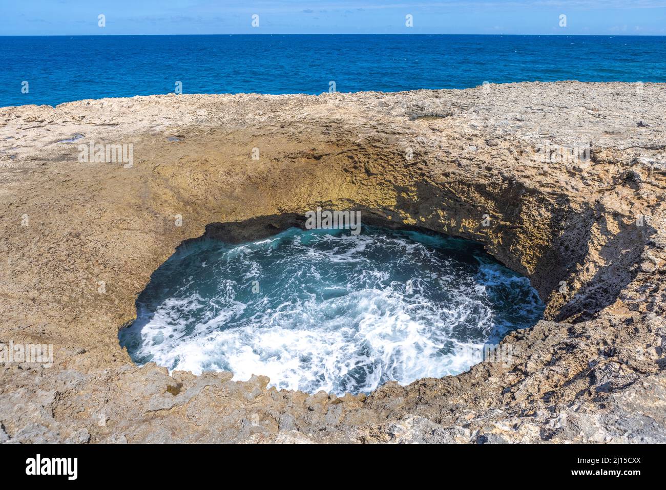Watamula Hole - natural sight on the island Curacao in the Caribbean ...