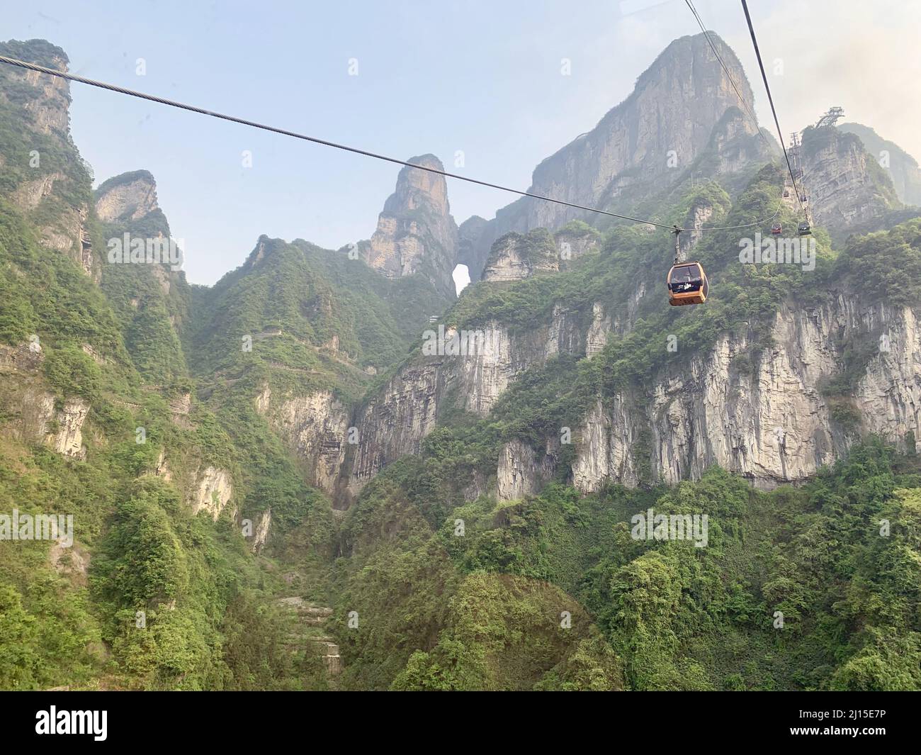 Cable car going up the Tianmen Mountain in China Stock Photo - Alamy