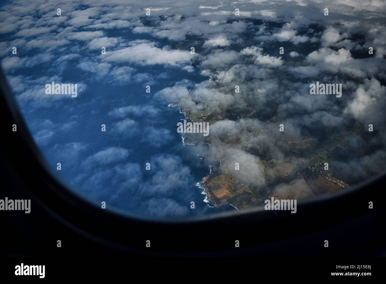 Beautiful view of the Hawaii Island from the airplane window Stock ...