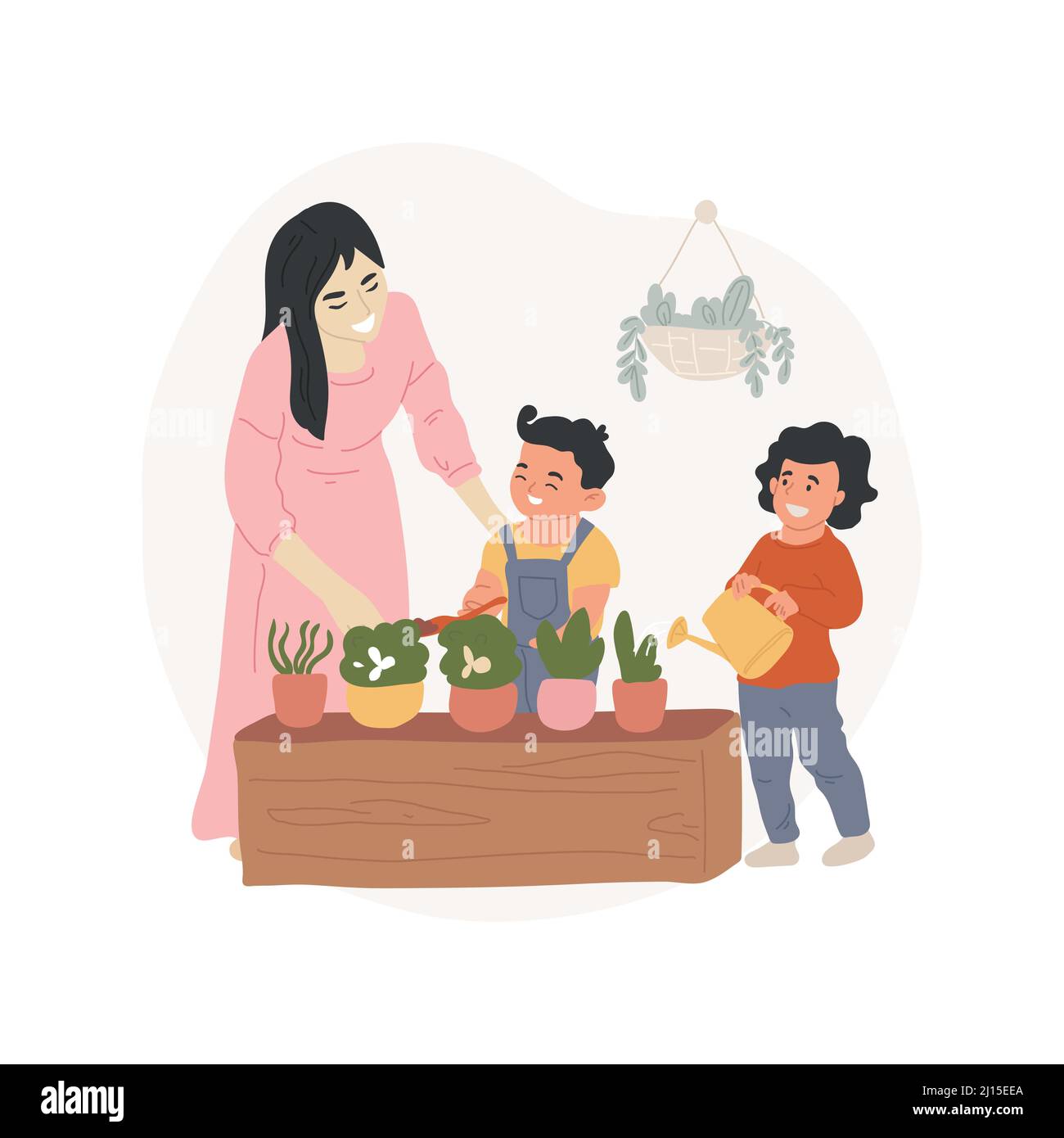 Growing garden isolated cartoon vector illustration. Toddler learn ...