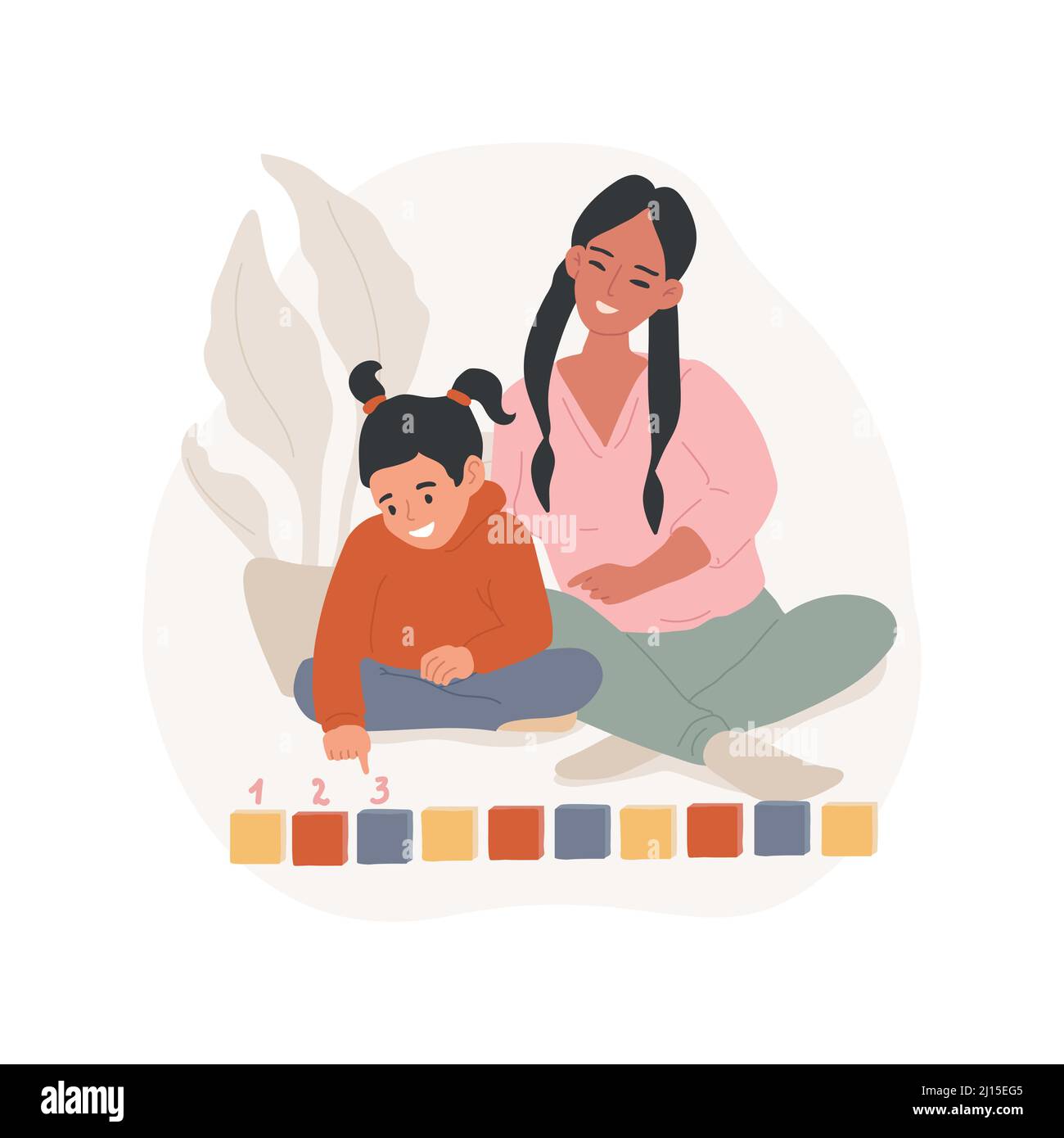 Counting objects isolated cartoon vector illustration. Child learns to ...