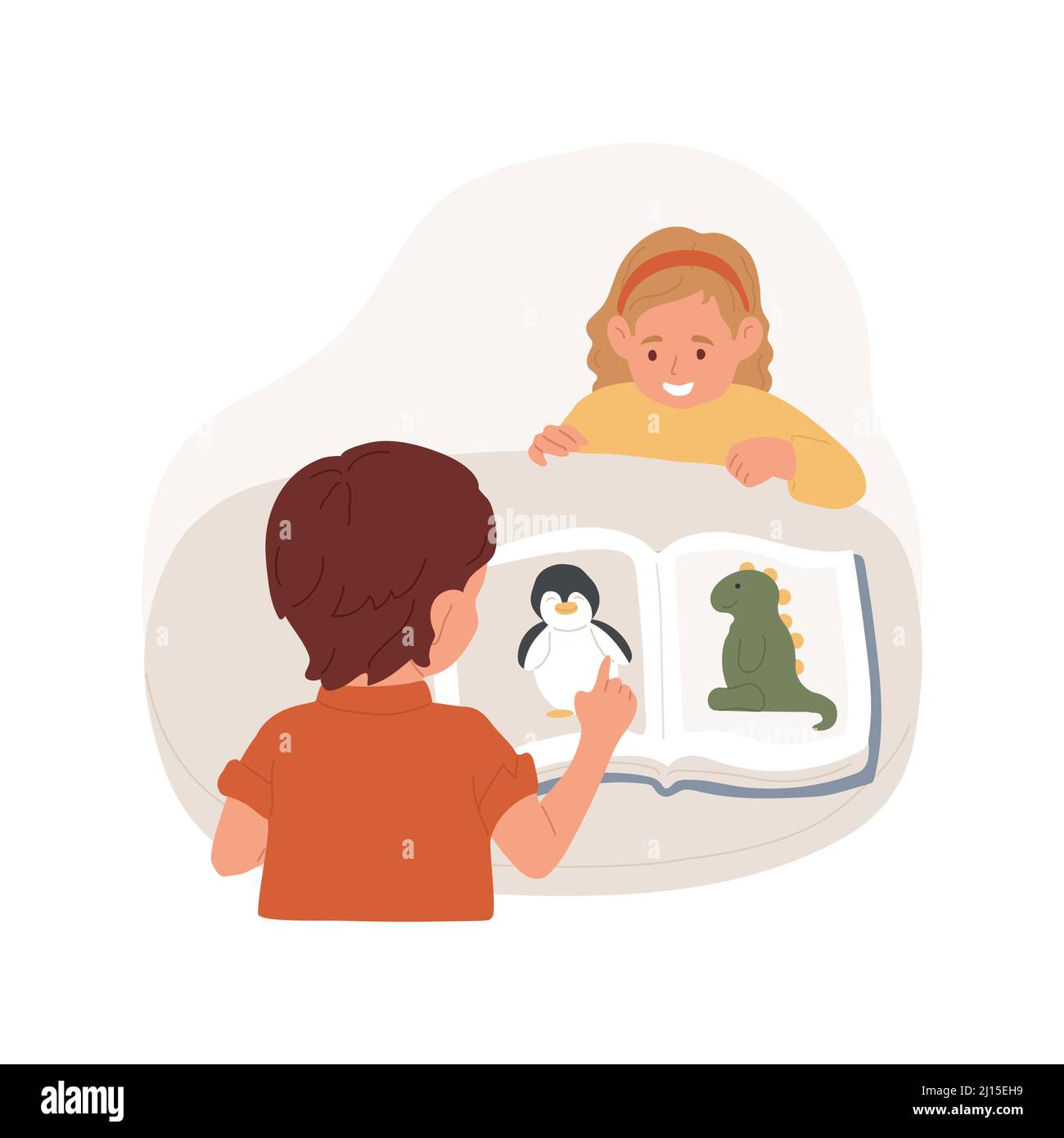 Turning pages of picture book isolated cartoon vector illustration ...