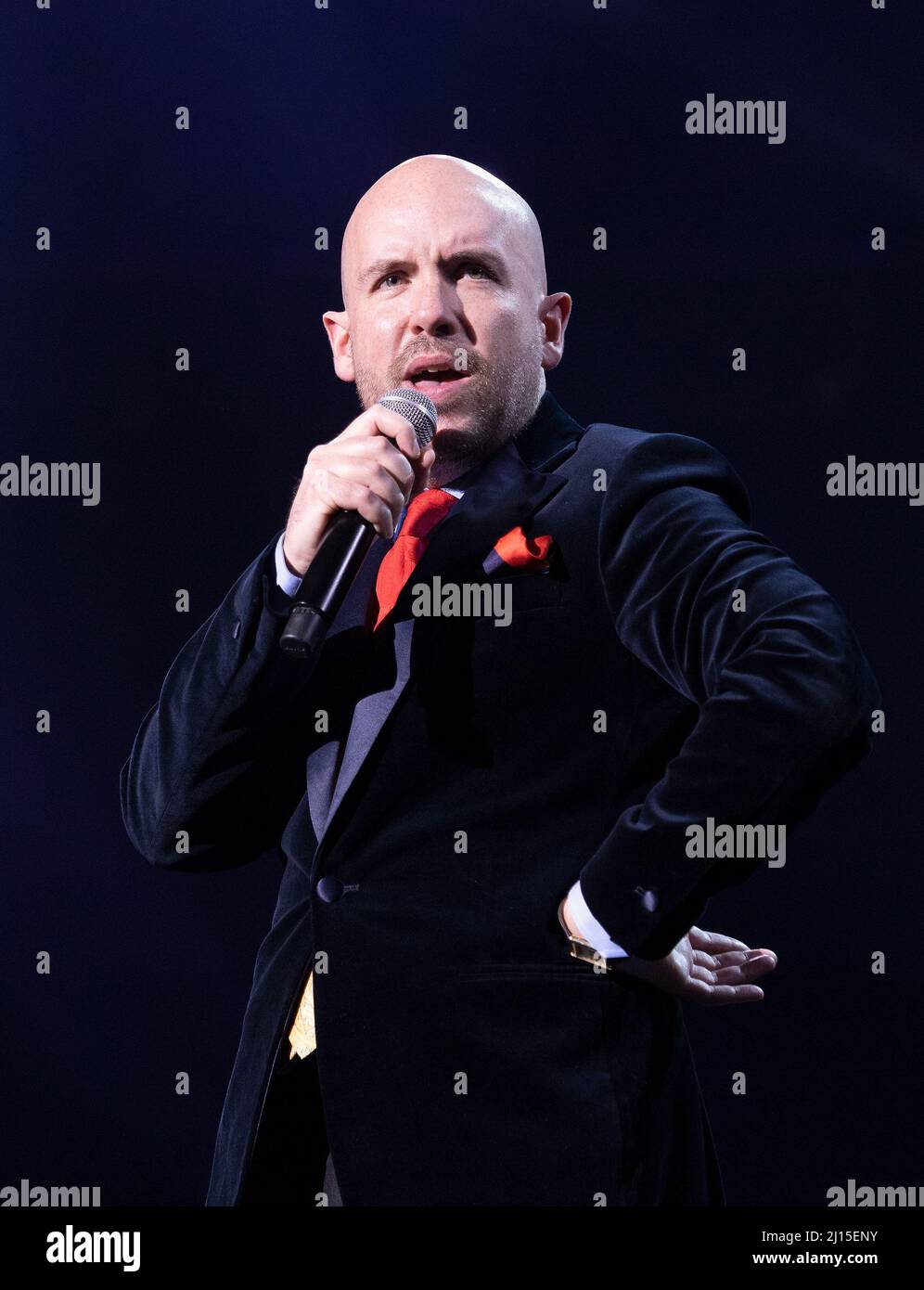 Tom Allen performs on stage during the Teenage Cancer Trust Concert ...