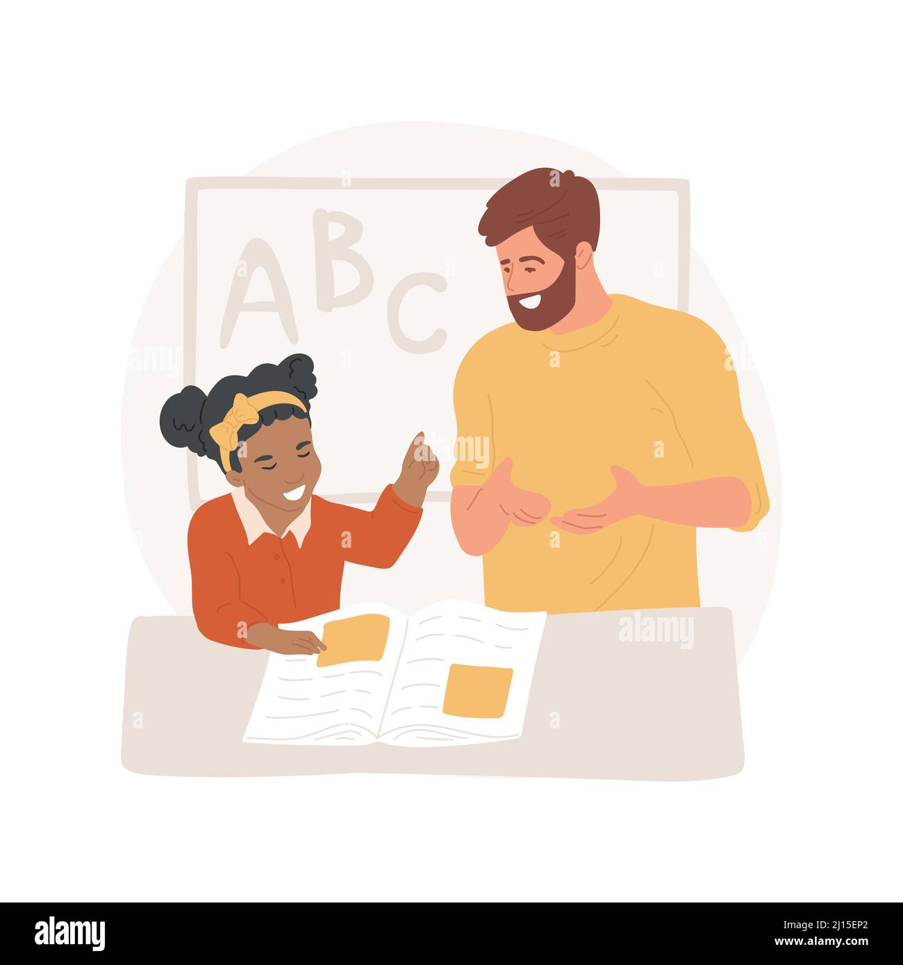 Homework teacher support isolated cartoon vector illustration. Teacher ...