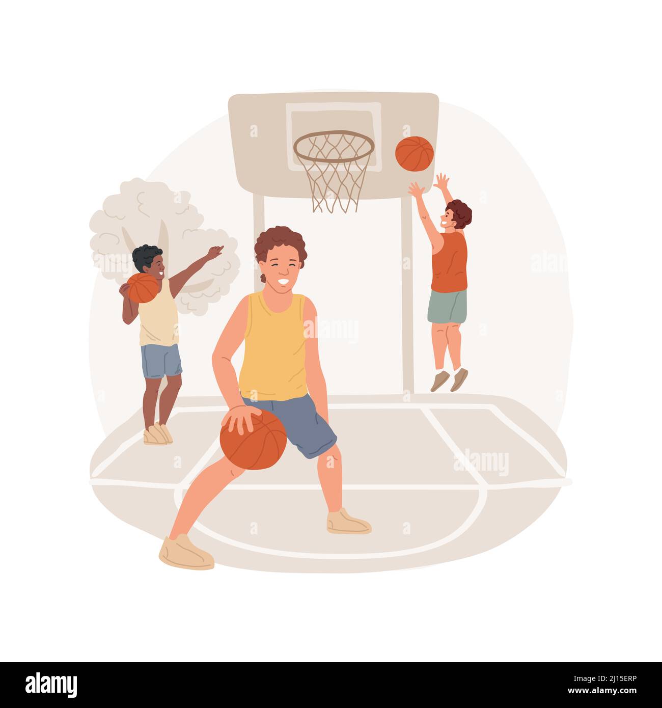 Basketball camp isolated cartoon vector illustration. Basketball day ...