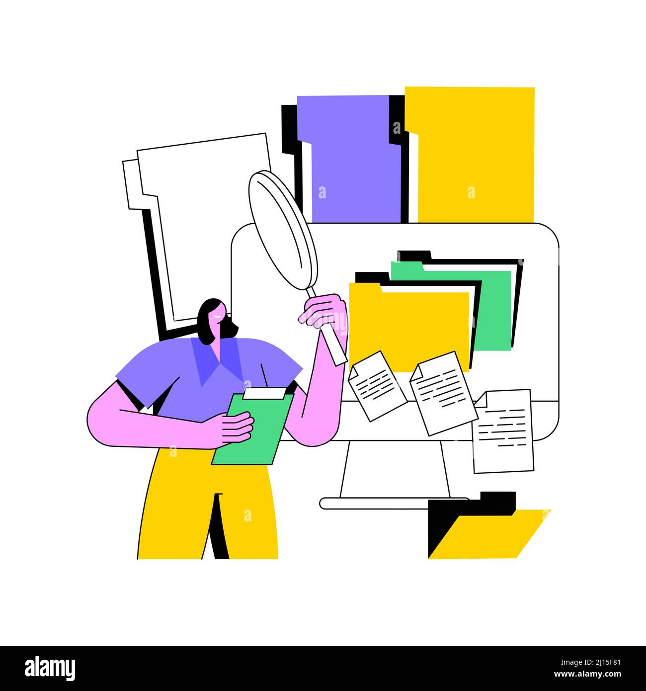 Records management abstract concept vector illustration. Electronic ...