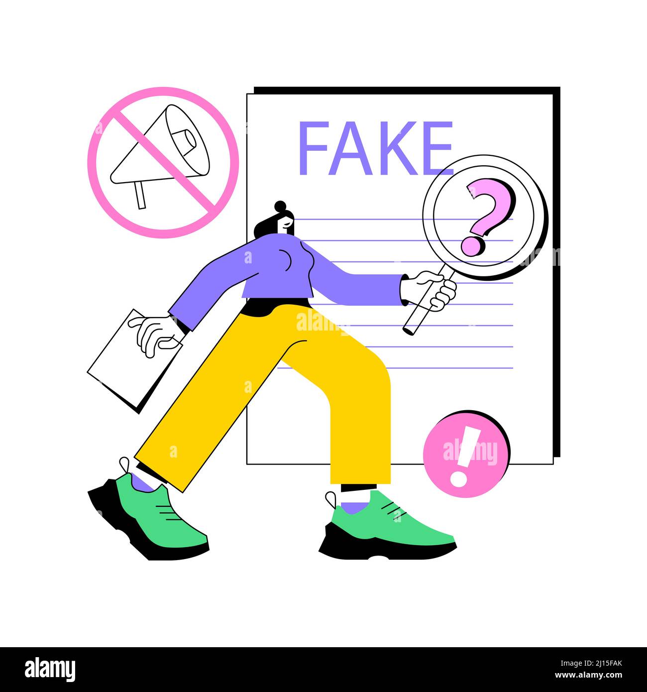 Fake news abstract concept vector illustration. Fake data, junk news ...