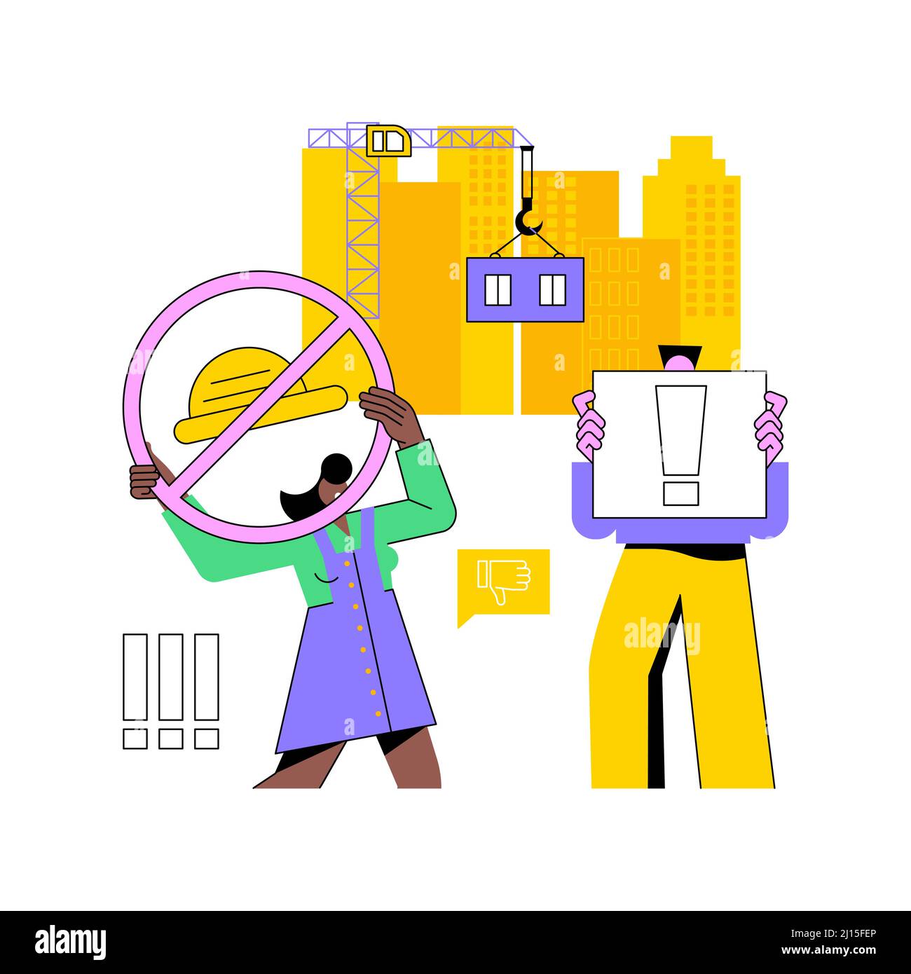 Strike action abstract concept vector illustration. Anti globalism ...